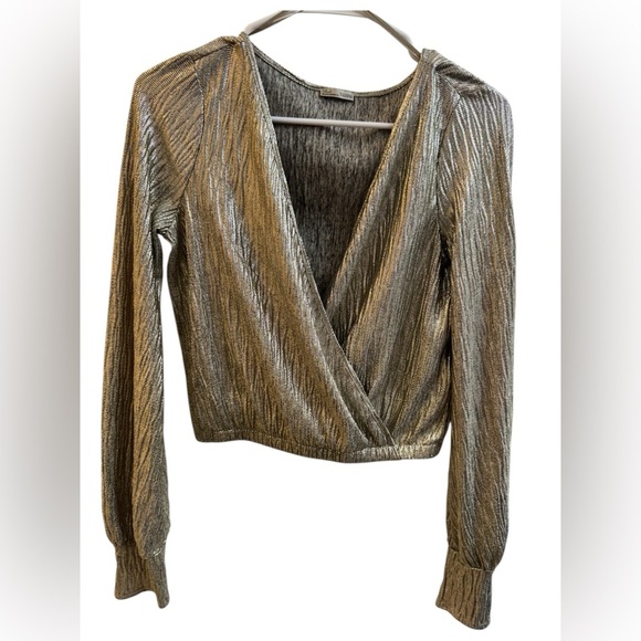 Zara | Tops | Zara Shiny Silver Blouse | Poshmark